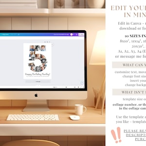 Number 5 Birthday Photo Collage TEMPLATE, Personalized 5th Birthday ...