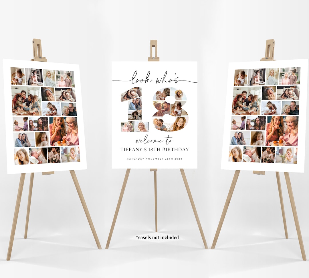 18th Birthday Photo Collage Poster Bundle TEMPLATE, Look Who's 18 ...