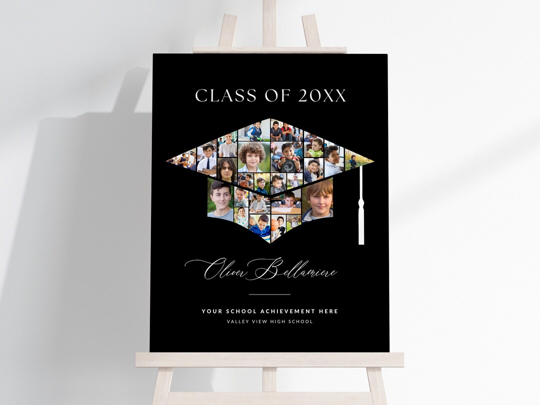 Graduation Photo Collage TEMPLATE, Personalized Gift for Graduate ...
