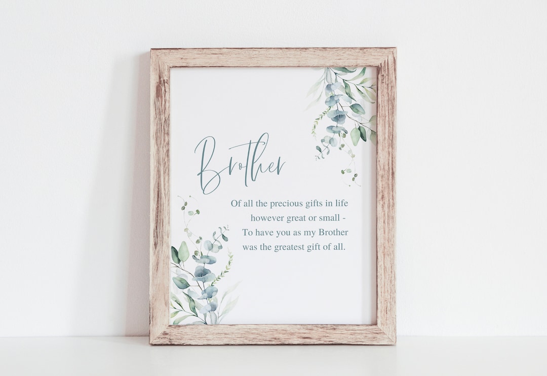 Funeral Poem for Brother, Ready to Print, Memorial Poem, Remembrance ...