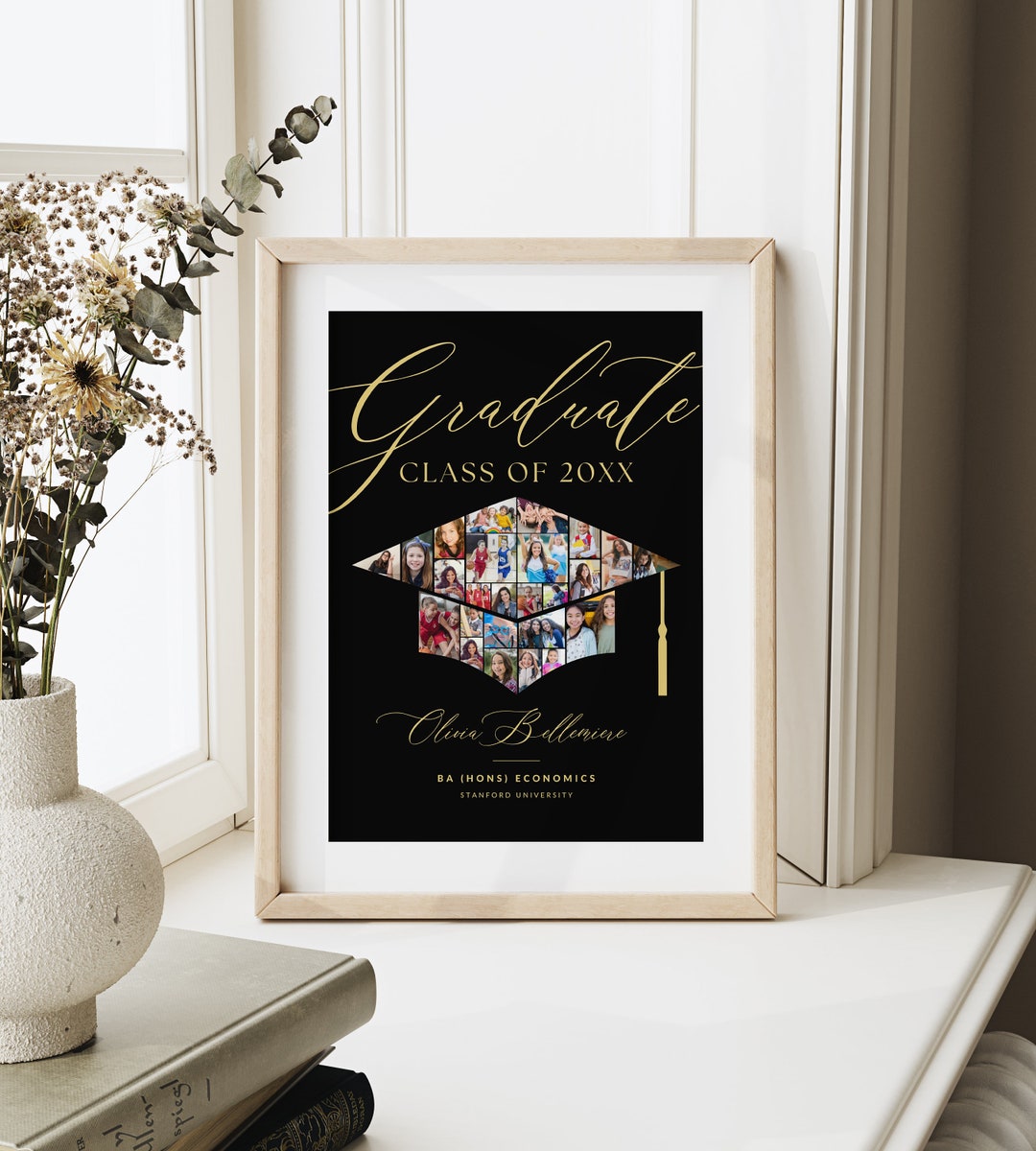 Graduation Photo Collage TEMPLATE, Personalized Gift for Graduate ...