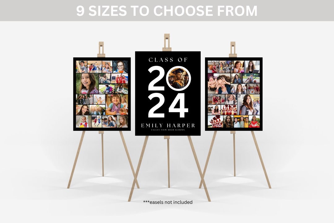 Graduation Photo Collage Class of 2024 TEMPLATE Set, Graduation Party ...