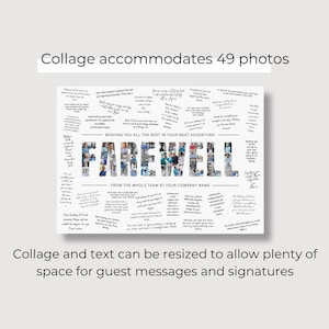 Editable Farewell Photo Collage TEMPLATE, Personalized Goodbye Going ...