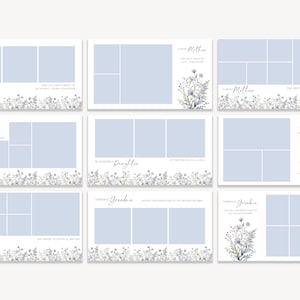 Funeral Photo Slideshow Template Blue Floral, Memorial Video for Woman ...