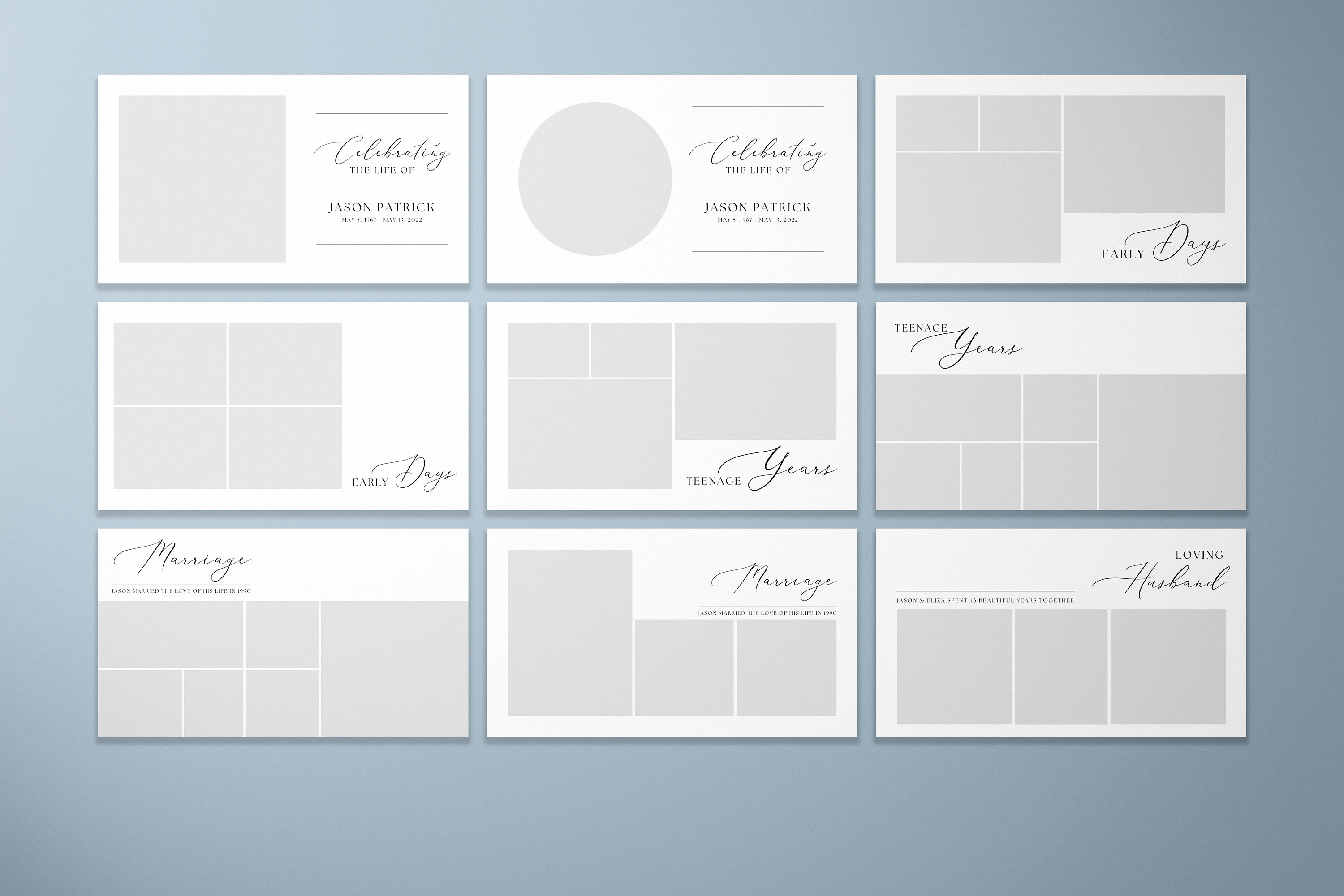 Funeral Photo Slideshow Template for Male Memorial Video - Etsy