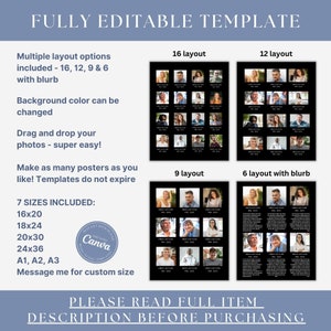 Class Reunion Memorial Poster Template Set to Honor Deceased Classmates ...