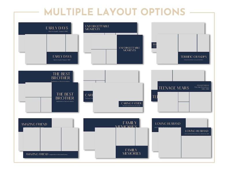 Navy Funeral Photo Slideshow Template for Male Blue Memorial - Etsy