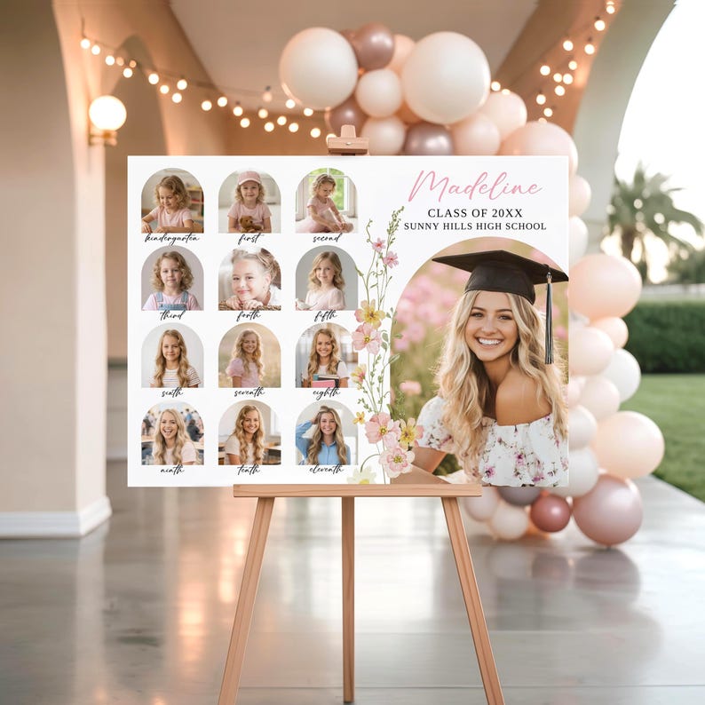 K-12 School Picture Poster, Senior Photo Board, Graduation Party ...