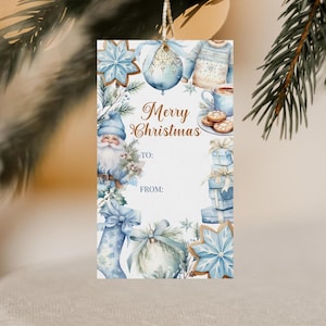 Printable Christmas Gift Tag TEMPLATE, Holiday Gift Tag, Thank You ...