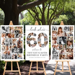 60th Birthday Photo Collage Poster Bundle TEMPLATE, Look Who's 60 ...