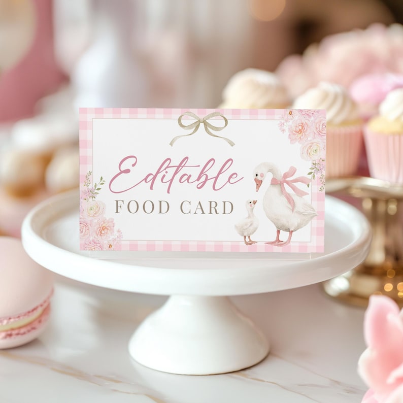 Baby Shower Buffet Food Card, Silly Goose Party Decor, Tent Food Label ...