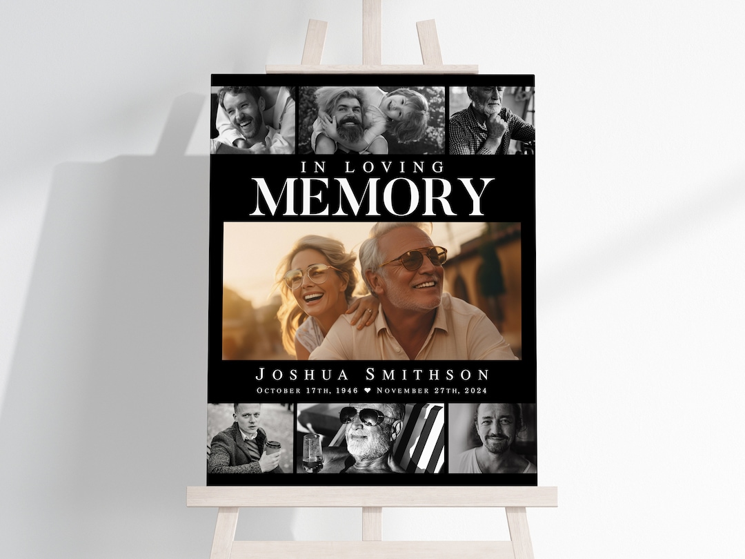 In Loving Memory Celebration of Life Poster TEMPLATE, Funeral Photo ...
