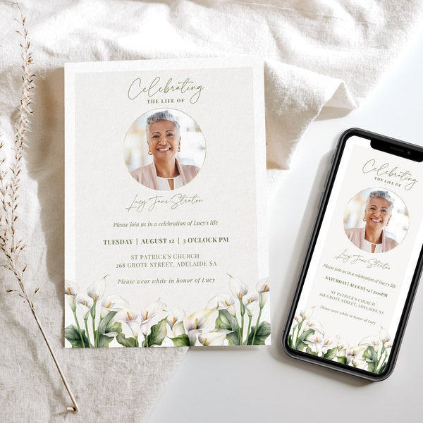 Celebration of Life Email Invitation - Etsy