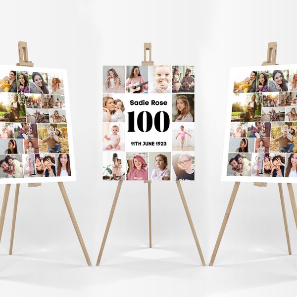 100th Birthday Photo Collage - Etsy