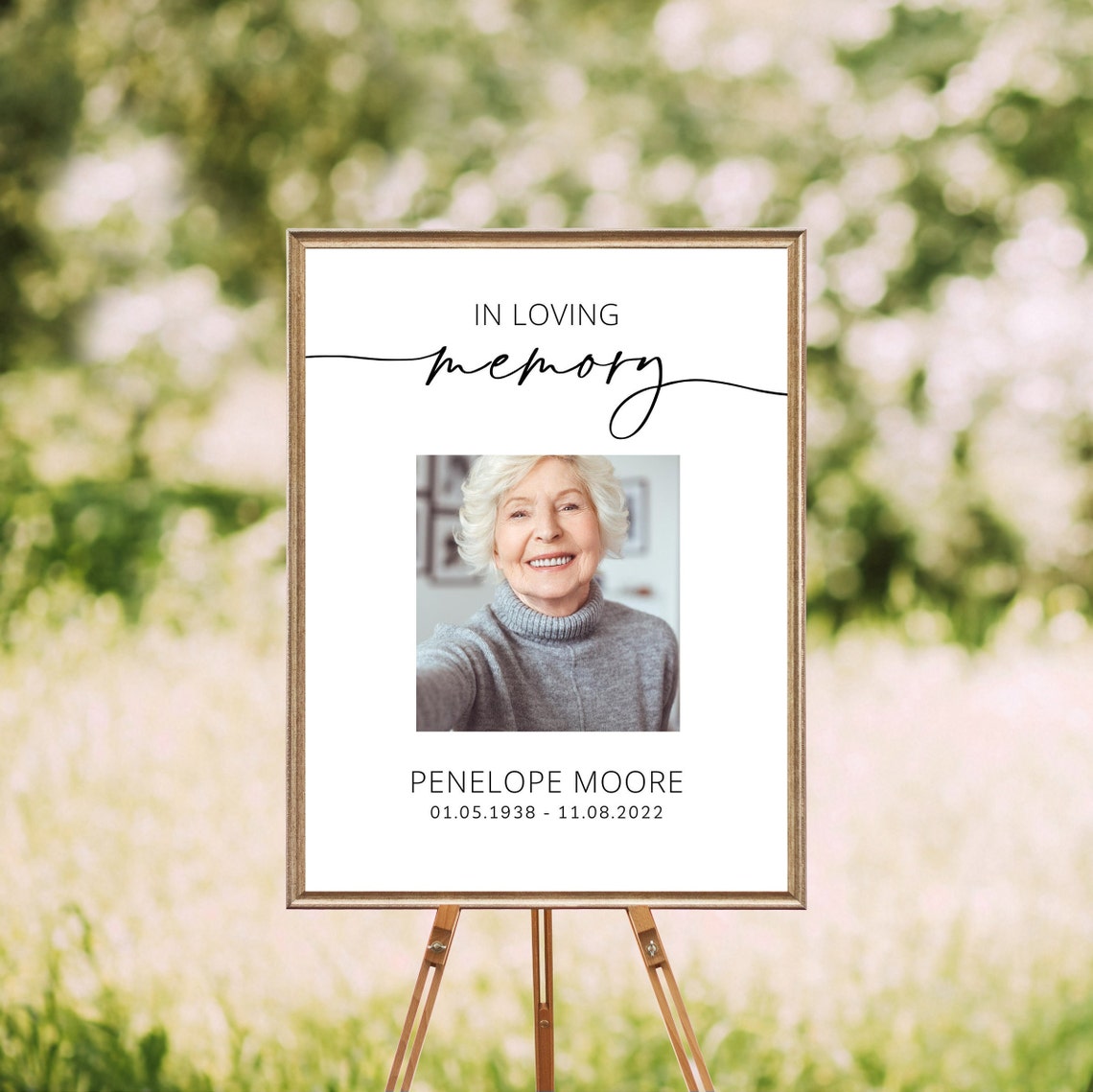 SET of White Memorial Sign Templates Minimalist Funeral Photo - Etsy