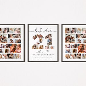 21st Birthday Photo Collage Poster Bundle TEMPLATE, Look Who's 21 ...