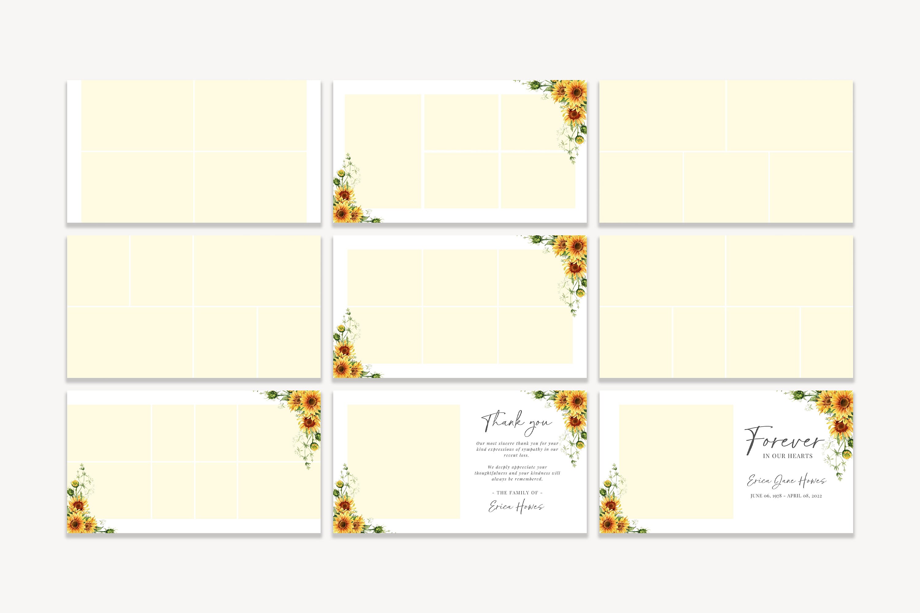 Sunflower Funeral Slideshow TEMPLATE Memorial Video for - Etsy