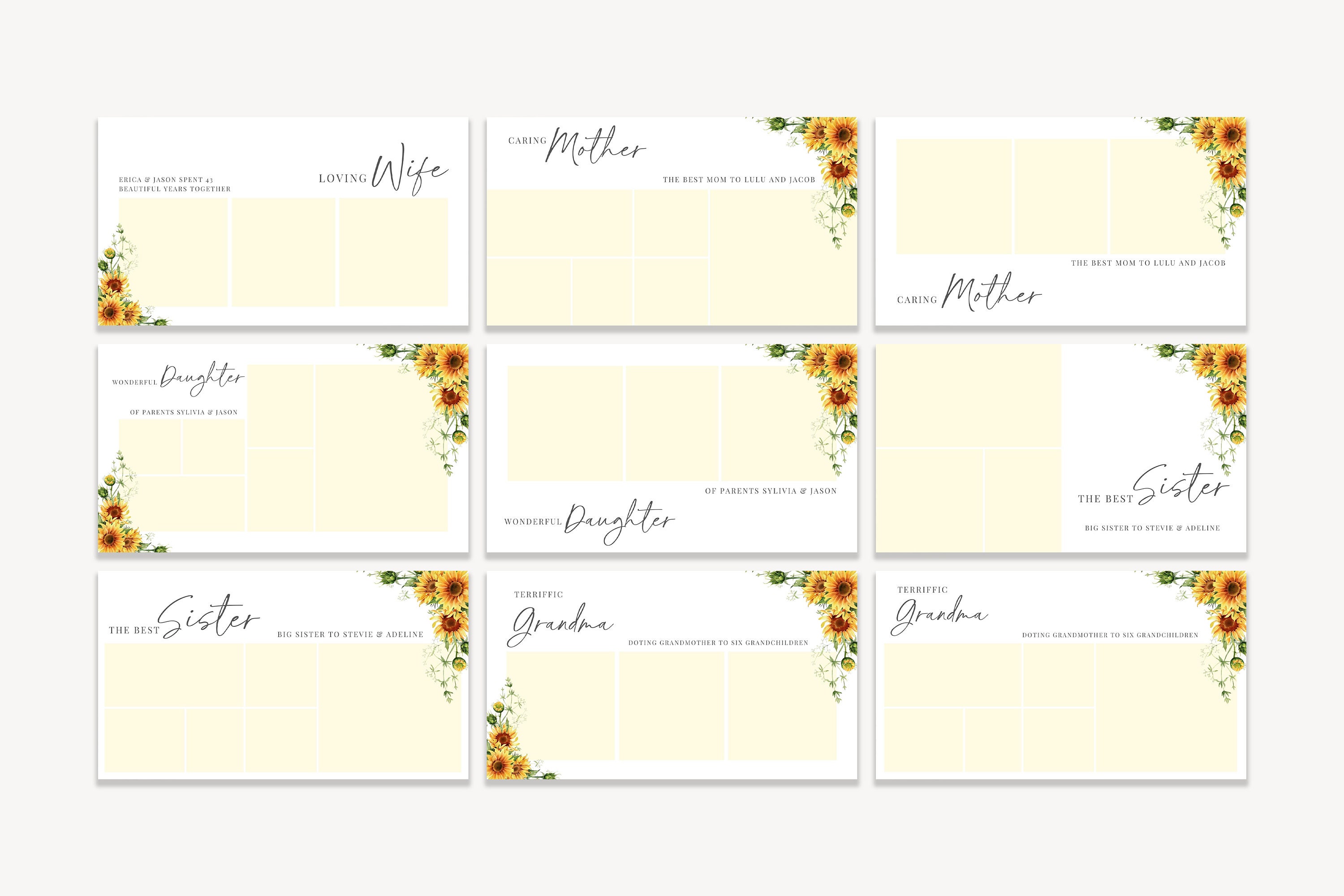 Sunflower Funeral Slideshow TEMPLATE, Memorial Video for Woman ...