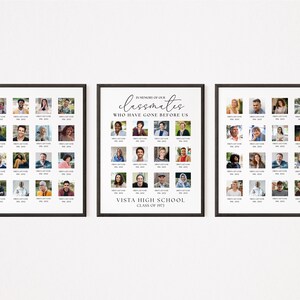 Class Reunion Memorial Poster Template Set to Honor Deceased Classmates ...