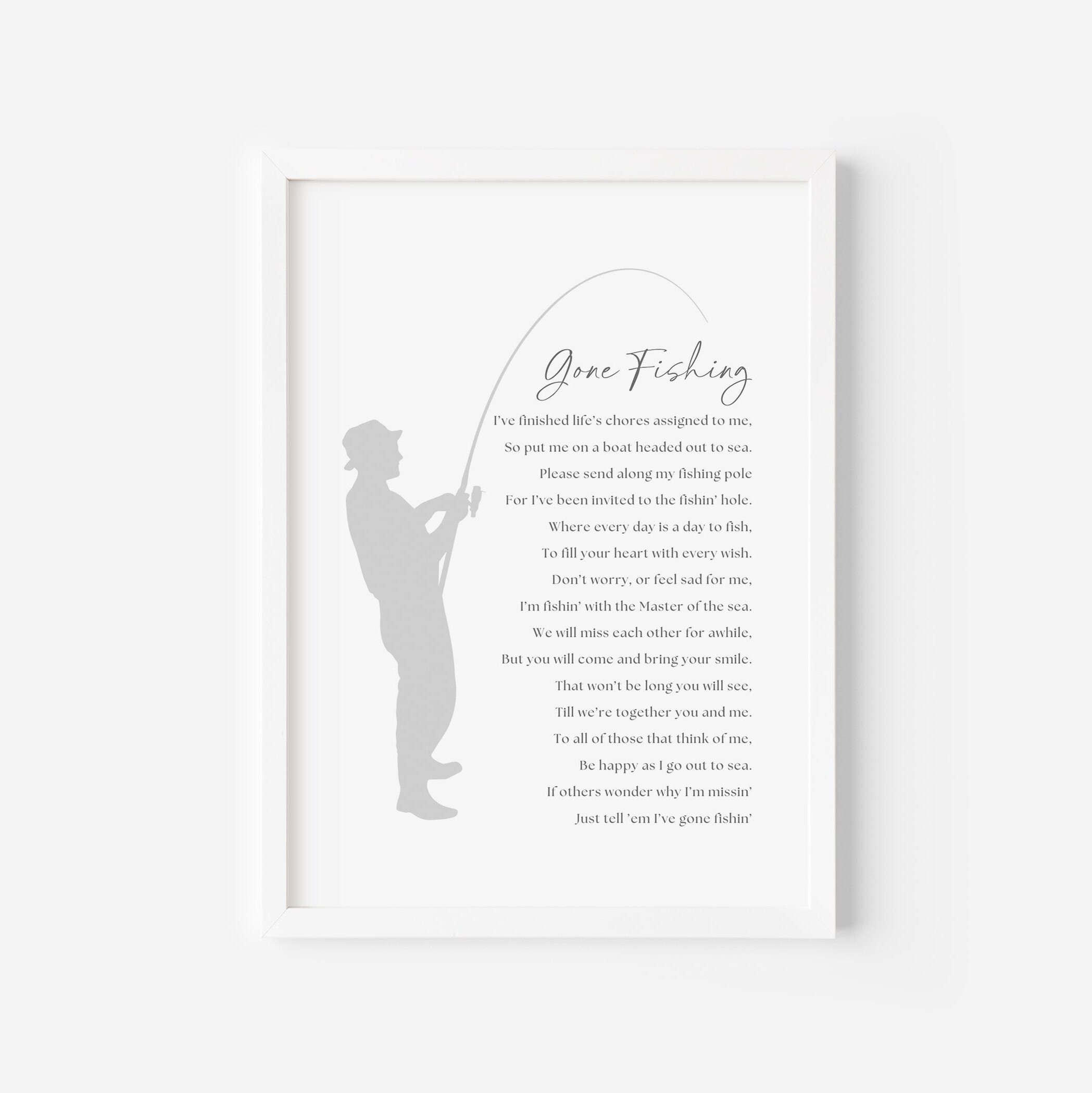 Gone Fishing Poem Ready to Print Celebration of Life Poem for - Etsy Canada