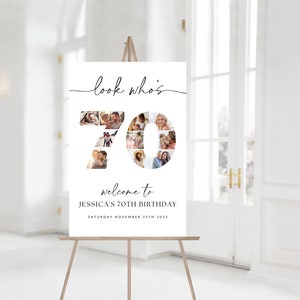70th Birthday Photo Collage TEMPLATE, Look Who's 70, Customizable Photo ...