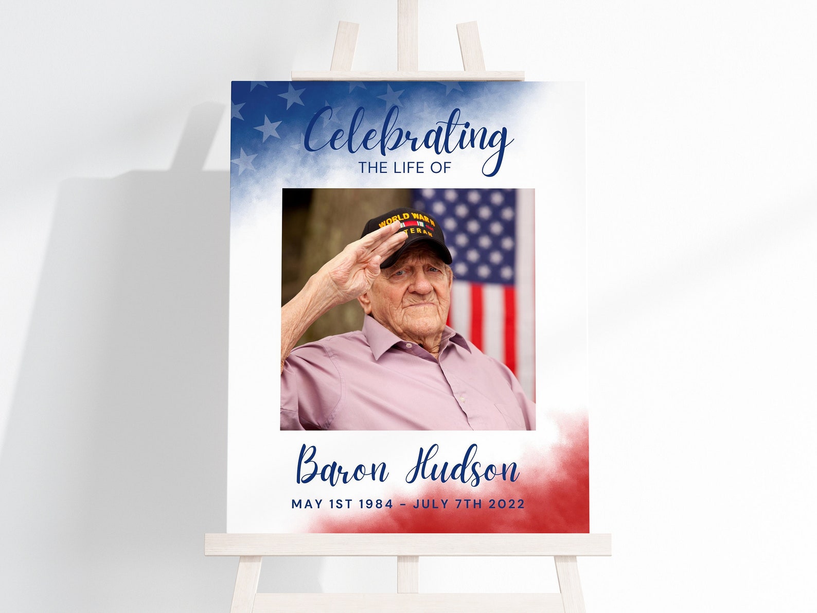 Veteran Memorial Sign TEMPLATE Bundle Patriotic Funeral Photo - Etsy