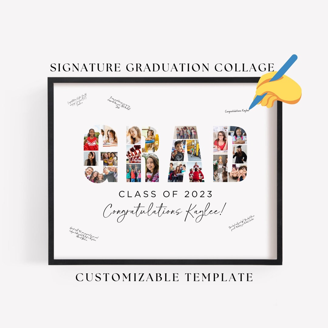 Graduation Collage Poster TEMPLATE With Room for Messages, Customizable ...