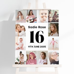 16th Birthday Photo Collage Poster Bundle TEMPLATE, Sixteenth Birthday ...