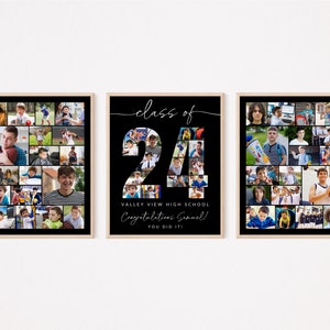 Graduation Photo Collage Class of 2024 TEMPLATE Set, Graduation Party ...