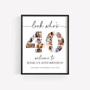 40th Birthday Welcome Sign TEMPLATE, Look Who's 40, Customizable Photo ...