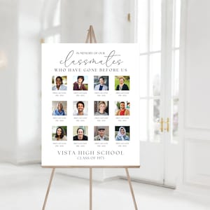 Customizable Class Reunion Memorial Poster Template to Honor Deceased ...