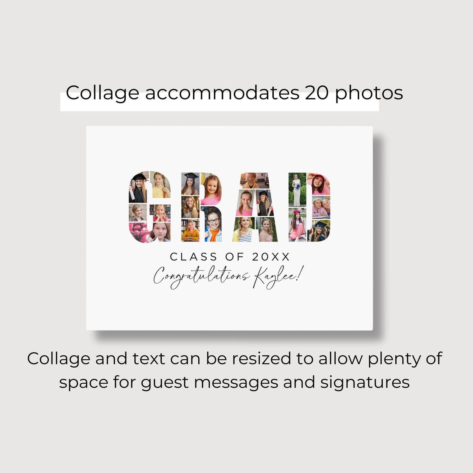 Graduation Collage Poster TEMPLATE With Space for Messages, Photo ...