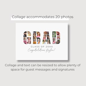 Graduation Collage Poster TEMPLATE With Space for Messages, Photo ...