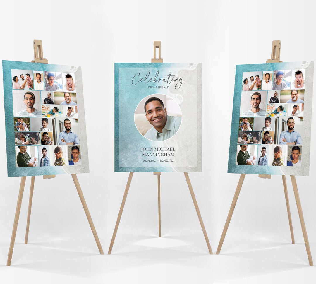 Beach Celebration of Life Poster Template Bundle (Instant Download) - Etsy