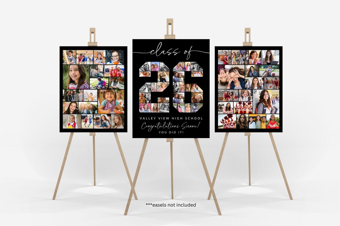 Graduation Photo Collage Class of 2026 TEMPLATE Set, Graduation Party ...