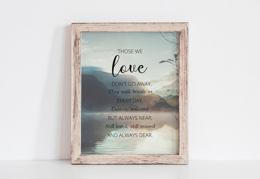Those We Love Don't Go Away Poem Celebration of Life - Etsy Canada
