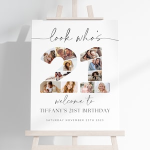 21st Birthday Photo Collage TEMPLATE, Look Who's 21, Customizable Photo ...