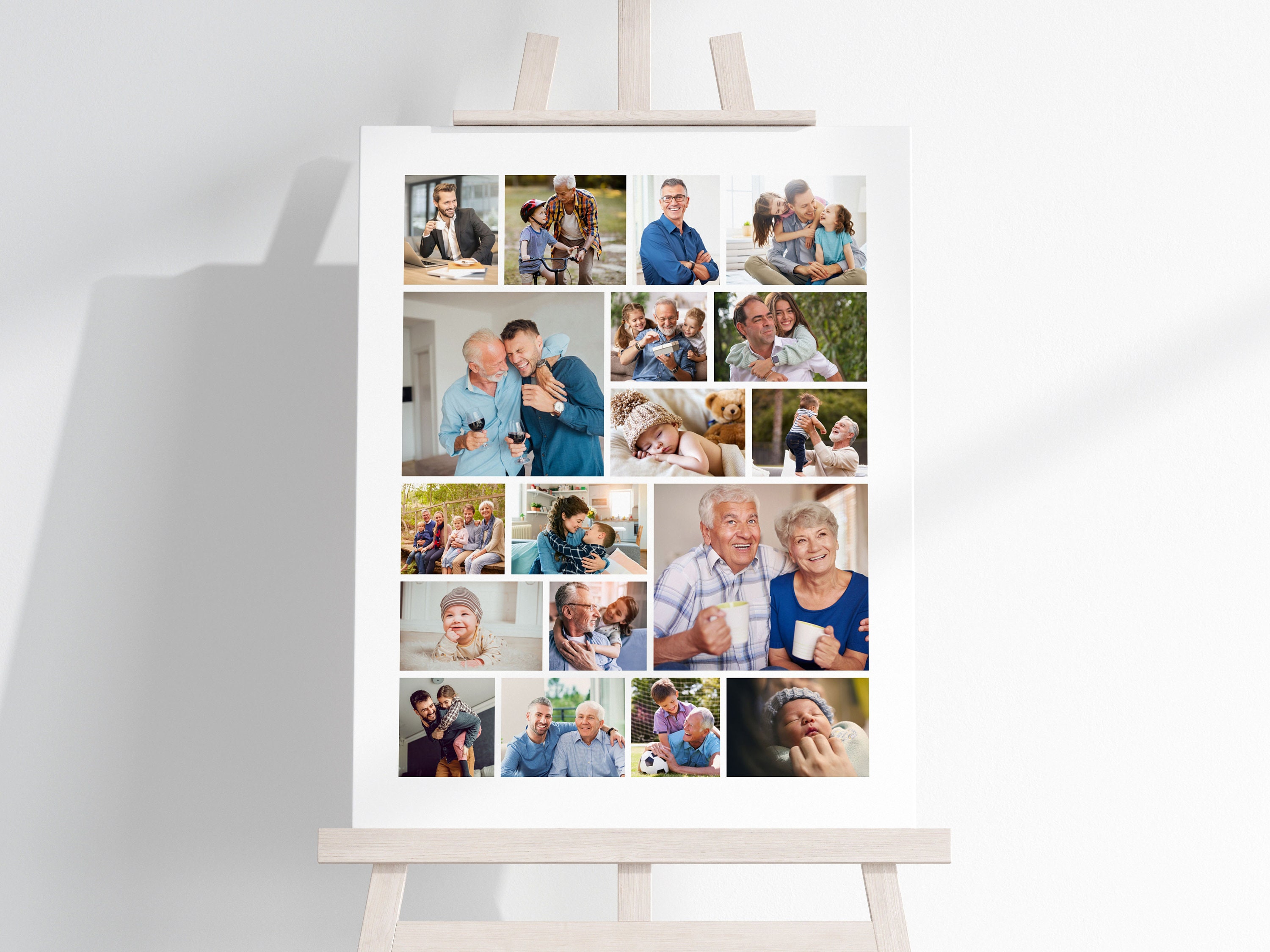 Photo Collage TEMPLATE, Photo Display Poster, Memory Board, Editable ...