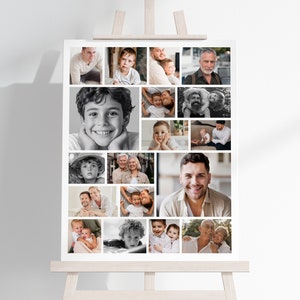 100 Years Loved Birthday Photo Collage Poster TEMPLATE Set, 100th ...