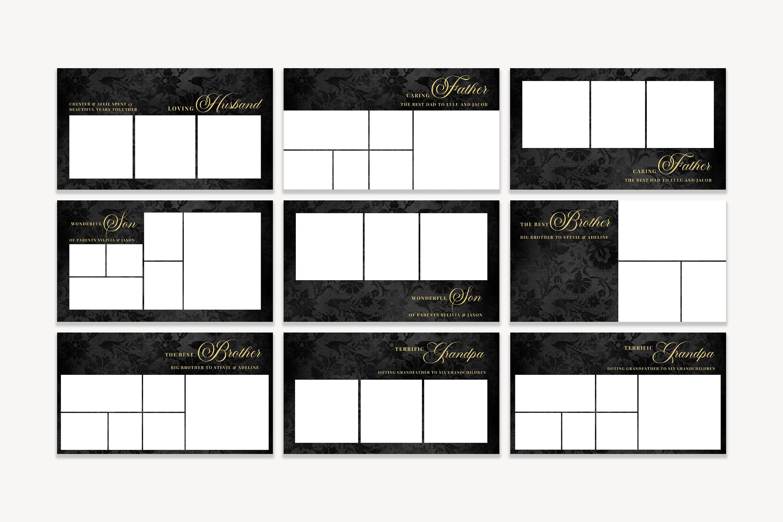 Black and Gold Funeral Slideshow TEMPLATE Celebration of Life - Etsy