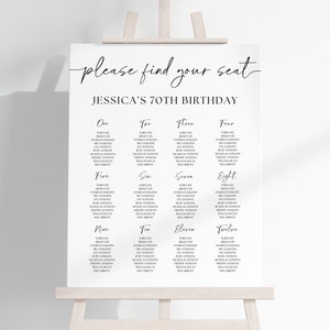 Seating Chart TEMPLATE, Seating Plan, Take a Seat, Find Your Seat ...