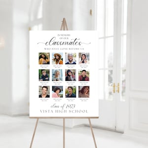 Customizable Class Reunion Memorial Poster Template to Honor Deceased ...
