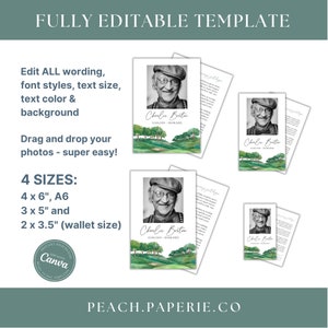 Golf Memorial Card Template, His Journey's Just Begun Poem Prayer Card ...