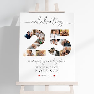 25th Wedding Anniversary Photo Collage TEMPLATE, Customizable Photo ...