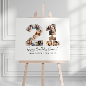 21st Birthday Photo Collage Poster TEMPLATE With Room for Messages ...