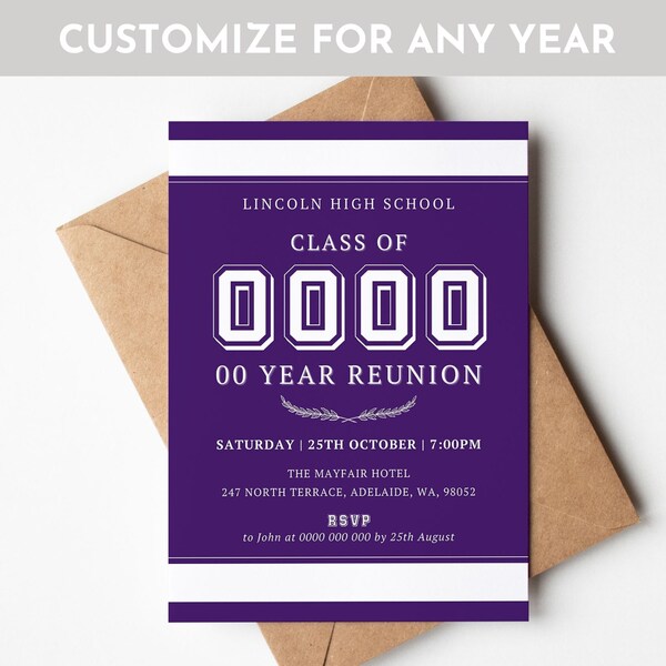 40th Class Reunion Invitation Template - Etsy