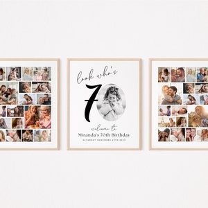 70th Birthday Photo Collage Poster Bundle TEMPLATE, Look Who's 70 ...