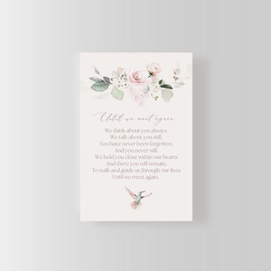 Pink Rose Funeral Memorial Card Template, Funeral Favors, Printable ...