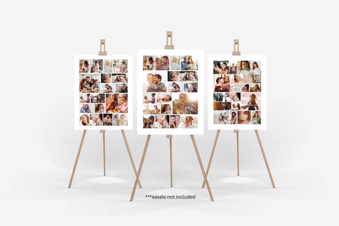 Photo Collage TEMPLATE, Photo Display Poster, Memory Board, Editable ...
