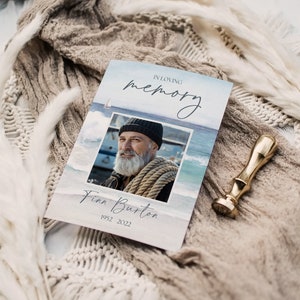 Fishing Memorial Card Template for Male, Gone Fishing Poem Prayer Card ...